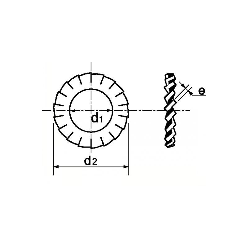Toutes les dimensions des Rondelles Eventail Inox A4