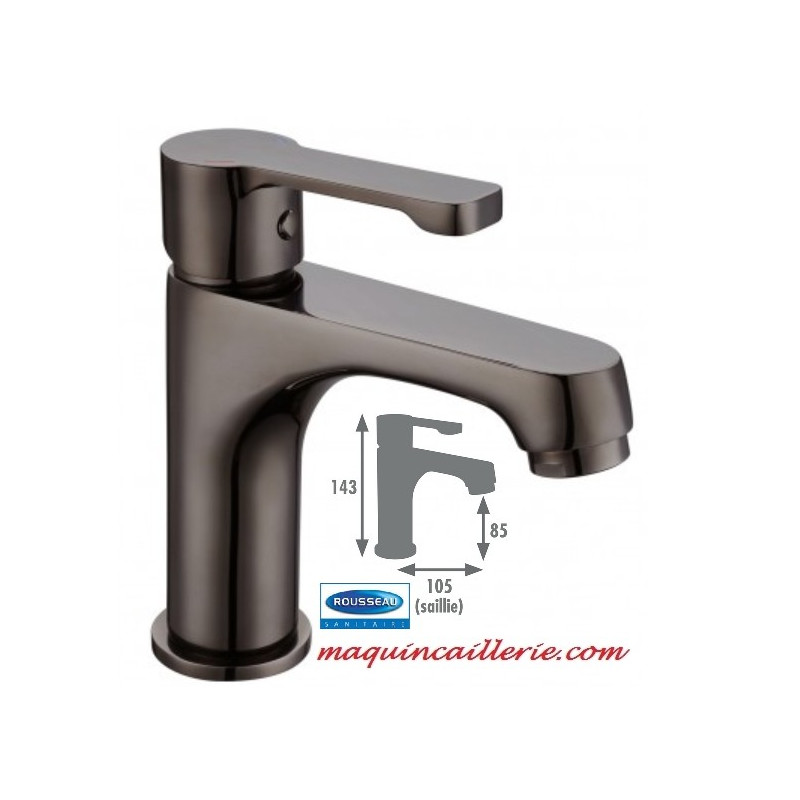 Mitigeur moderne de lavabo en PVD canon de fusil modèle Arolla